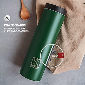 2022 Santai Living 1-Click Open Vacuum-Insulated Travel Mug - Double Walled Stainless Steel Thermos Flask 17oz (Green)