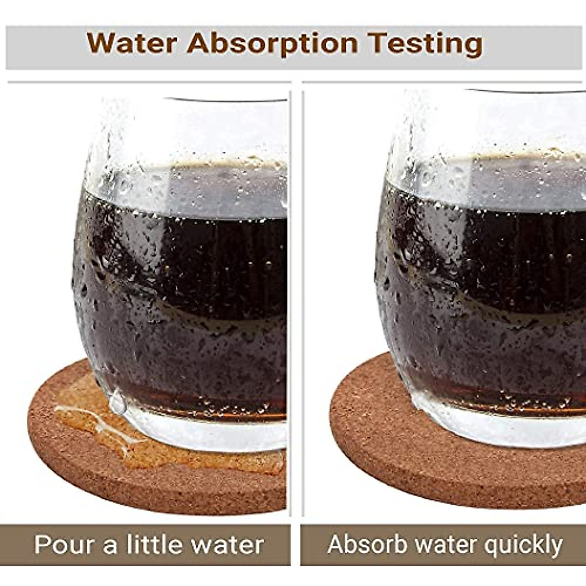 WIDROO 16 Pack Absorbent Cork Coasters Round Edge with Holder – Premium Coaster Set 4 inches – Perfect to Protect Your Furniture, Heat Resistant – Best for Cold Drinks, Wine Glasses, Cups & Mugs