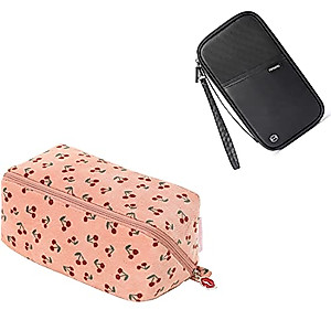 VanFn Passport Wallets and Cosmetic Bags, Makeup Bag Cosmetic Bag for Women Cosmetic Travel Makeup Bag Large Travel Toiletry Bag for Girls Make Up Bag Brush Bags Toiletry Bag