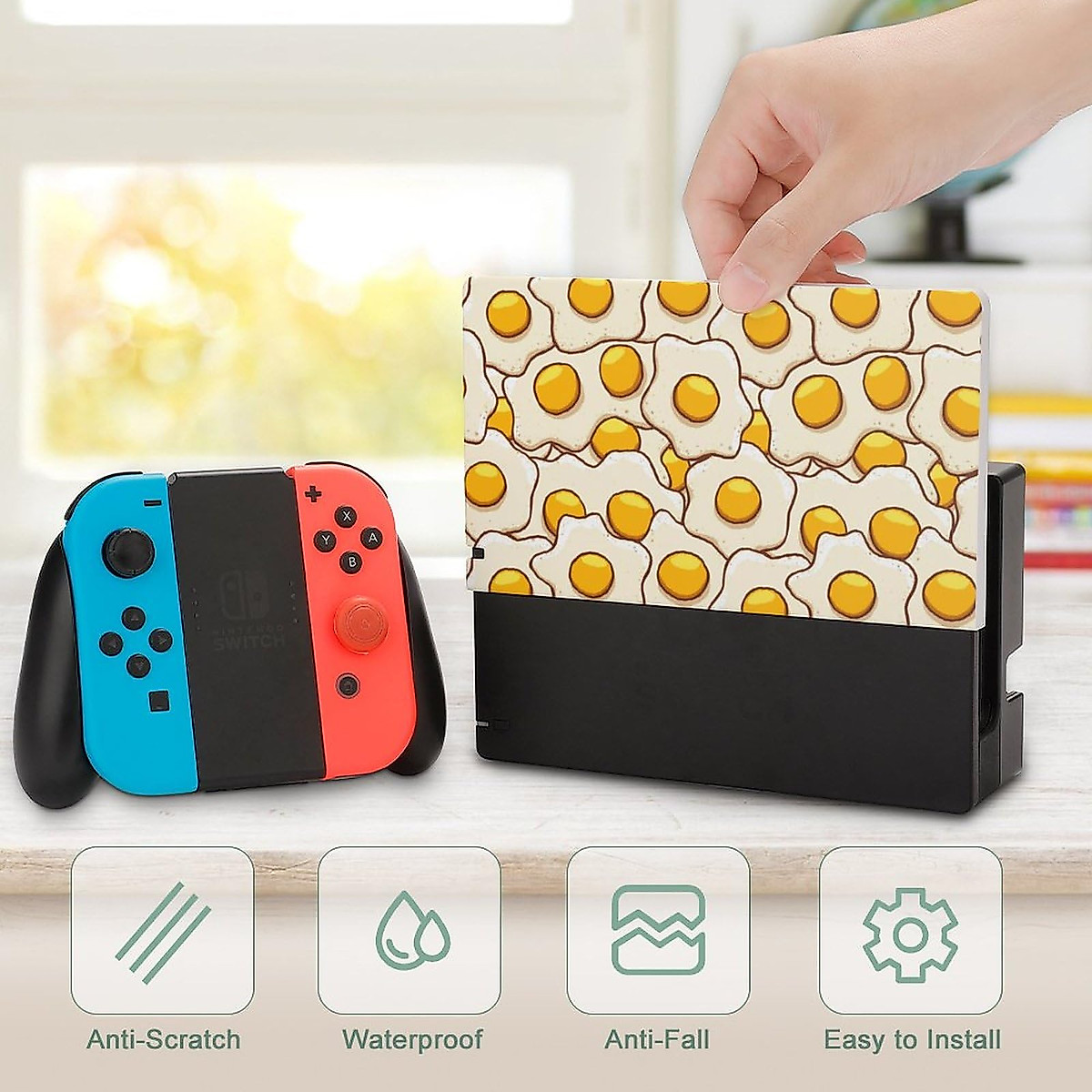 Fried Eggs Anti Scratch Dust Cover Compatible with Switch Dock Replacement Print Skin Shell