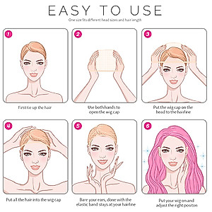 FANDAMEI Wig Cap, 4 pieces Dark Brown Stocking Wig Caps Stretchy Nylon Wig Caps for Women