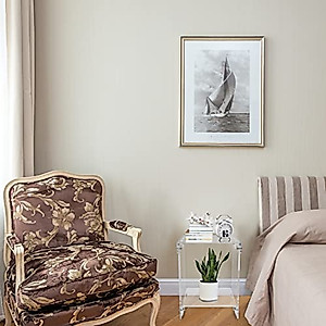 Sumerflos Acrylic Small Frame Side Table/End Table/Easy Assembly, Nightstand for Living Room Bedroom Home Decor- Clear