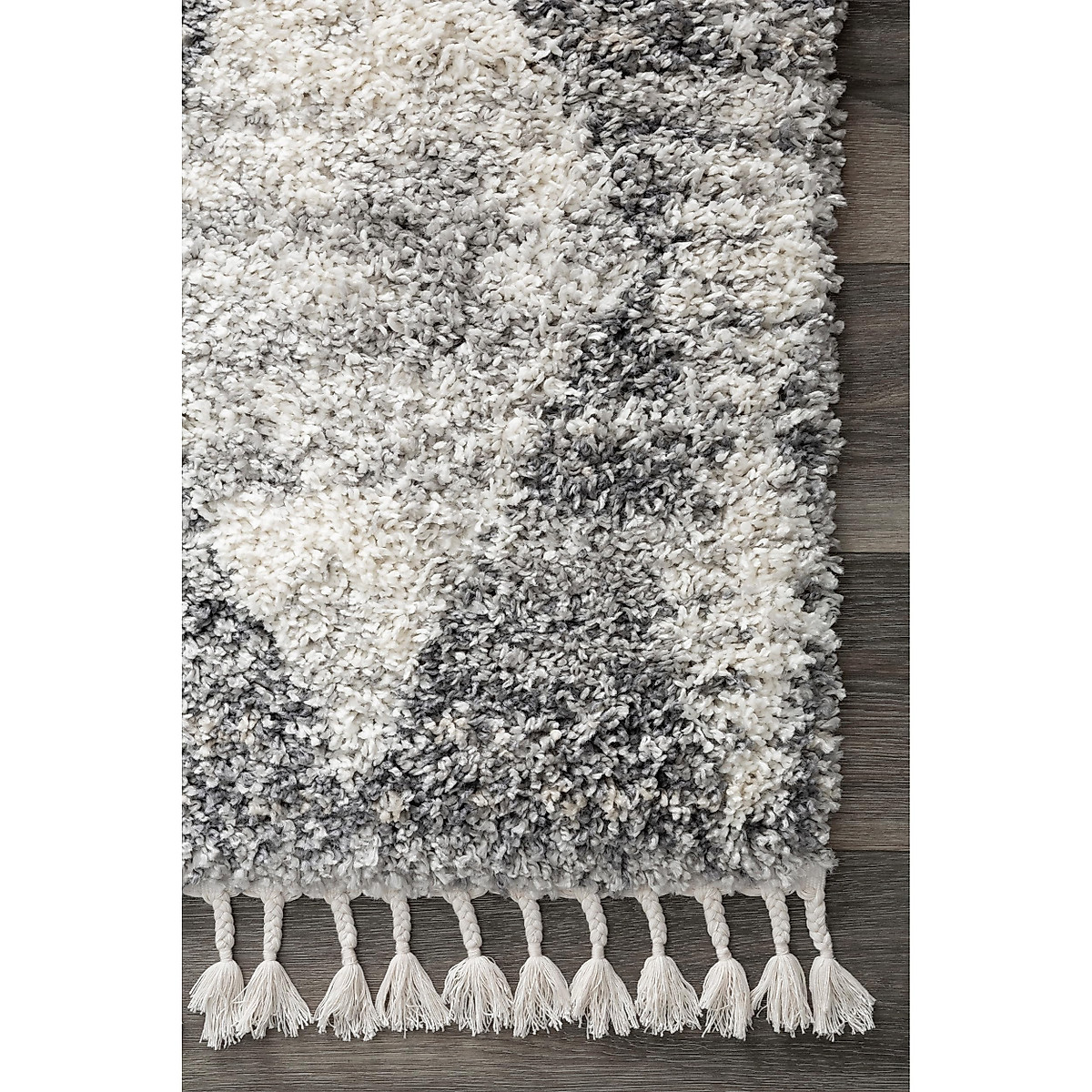 nuLOOM Selah Geometric Shag Area Rug, 8x11, Grey
