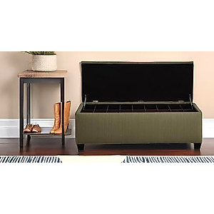 The Sole Secret Diamond Tufted Shoe Ottoman Storage Bench for Bedroom or Entryway, Adjustable Wooden Inserts, Stores up to 36 Pairs, Easy-Open Hinged Lid, Large, Candice Ivy