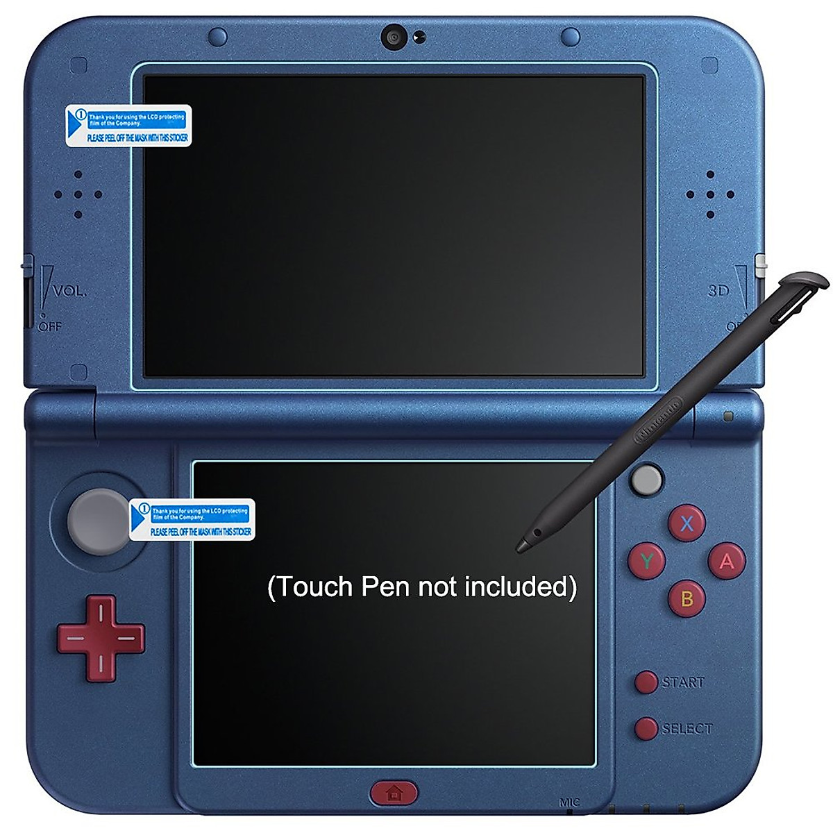 Screen Protector Compatible NEW 3DS XL, AFUNTA 4 Pcs Tempered Glass for Top Screen and HD Clear Crystal PET Film Compatible Bottom Screen, 3DSXL Film Accessory