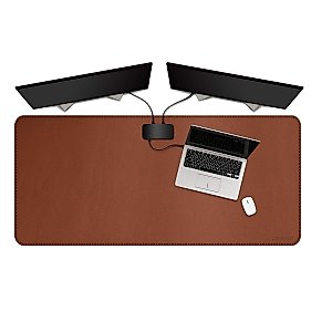 ZORESYN 3XL Large Mouse Pads (47.2" x 23.6") - PU Leather Extended Large Gaming Mousepad Desk Mat - Nonslip Base and Waterproof Desktop Keyboard Extended Mouse Mat (Light Brown, 3X-Large)