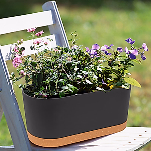 QCQHDU 2 Pack Window Planter Box 16” x 7", Self Watering Plant Pots for Indoor Plants Home Garden Flower Pot with Drainage Hole and Tray