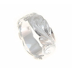 Arthur's Jewelry Sterling silver 925 Hawaiian 8mm ring plumeria flower scroll scallop cut out size 4