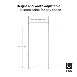 Umbra Anywhere Expandable Rod Curtain Rod and Room Divider (Metallic-Nickel)