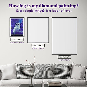 DIAMOND ART CLUB Snowy OWL Diamond Painting Kit, Animal Diamond Canvas, Round 5D Diamond Art for Adults and All Ages, 13" x 18" (32.8 x 46 cm)