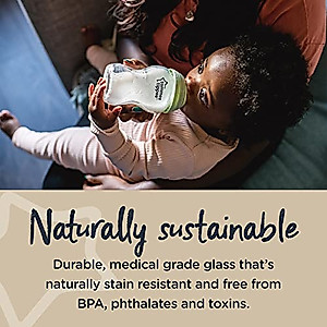 Tommee Tippee Closer to Nature 3 in 1 Convertible Glass Baby Bottles, Anti-Colic Valve – 9-Ounce, 3 Count