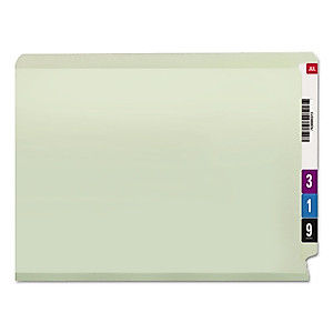Smead End Tab Pressboard File Folder, Straight-Cut Tab, 2" Expansion, Letter Size, Gray/Green, 25 per Box (26210)