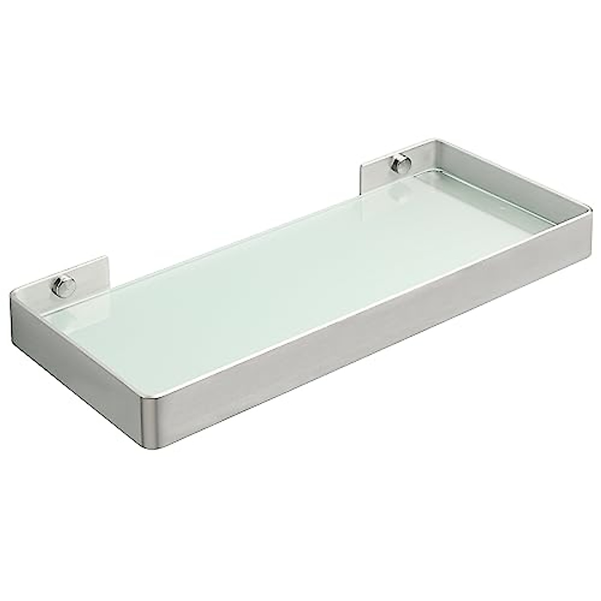Alise Glass Shelf Bathroom Shelves Wall Mount,Floating Shelves for Bathroom,12 Inch Rectangular Tempered 1 Tier Glass Holder Rack Storage Organizer,Brushed Nickel GDL3300-LS