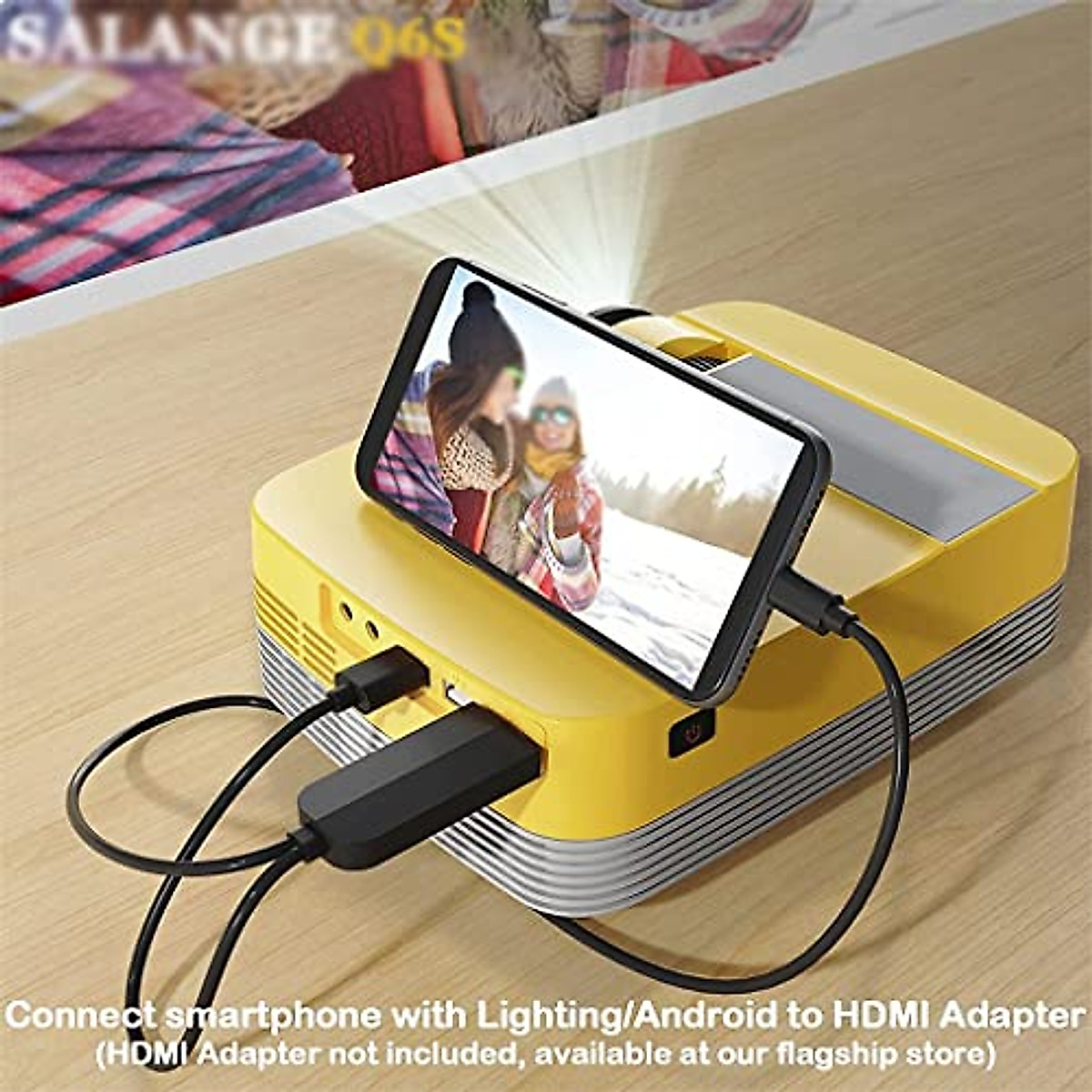 WENLII Q6S Video Projector for Movie Home Cinema Full 1080P Supported Airplay Android 10 TV Box Optional Movie Beamer ( Color : D )