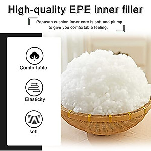 HILUHIDI Papasan Chair Cushion Only 52 inch, 13.23lbs Overstuffed Round Papasan Chair Cushion Only, Thicken Papasan Seat Cushion for Relaxing (Black)