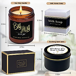 GEMTEND Lavender Scented Candles - Thinking of You Gifts for Women, A Hug in a Jar Candles, I Miss You Gifts, Sympathy Gifts, Encouragement Gift Get Well Soon for Her, Friends, Remembrance Gifts