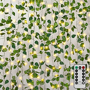 H-Wniniai Fake Vines for Bedroom 12 Strings Total 84Ft 240 LED String Light Hanging Fake Leaves Room Decor, Wall Vines Decor for Garden Office Wedding