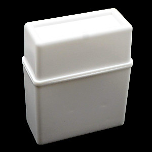 YXQ 24 Slots Microscope Slides Staining Jar Frame Rack 2-Set White Plastic Covered