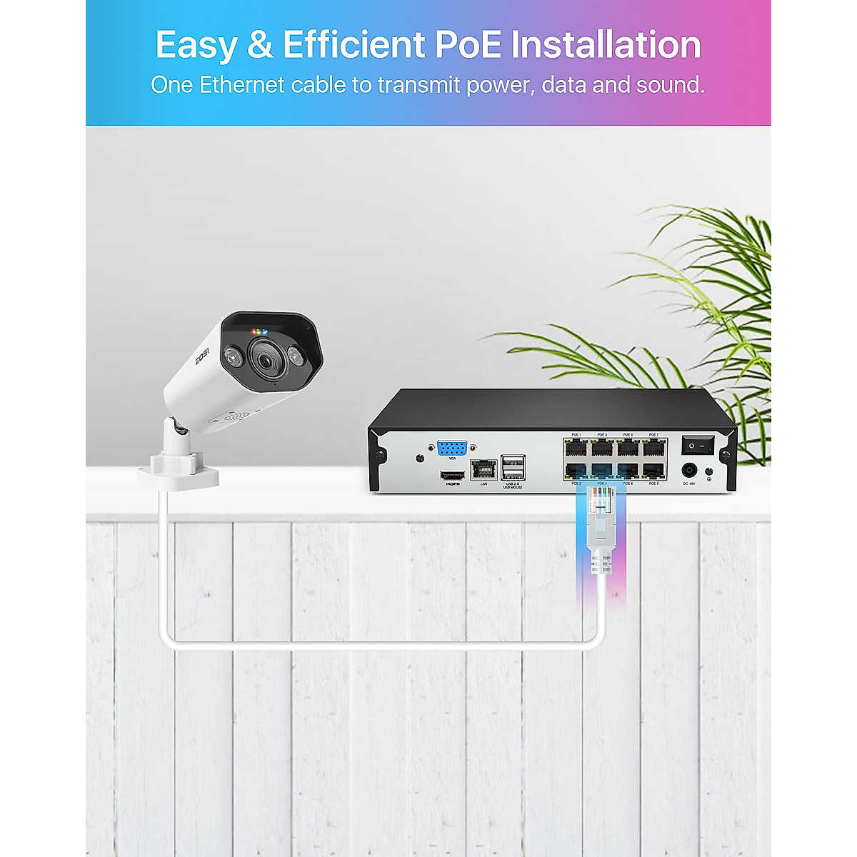 ZOSI Cat5e 150ft(45m) Ethernet Network Cable High Speed Network RJ45 Wire Cord for POE Security Cameras, PoE Switch, Internet Router, Laptop, Computer,Wireless IP Cameras