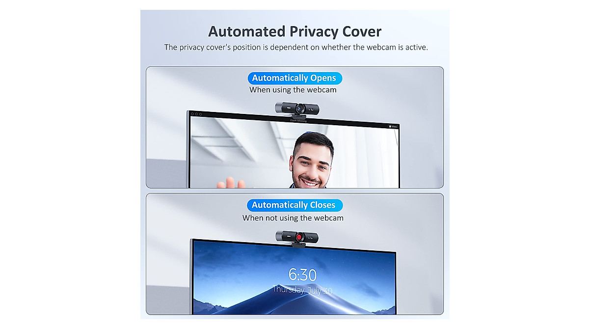 NexiGo HelloCam 1080P Webcam with Privacy & Facial Recognition