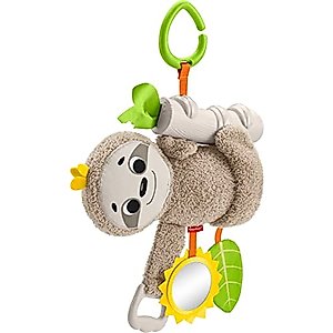 Fisher-Price Baby Toy Slow Much Fun Stroller Sloth With Motion & Sensory Details For Newborn Take-Along Play