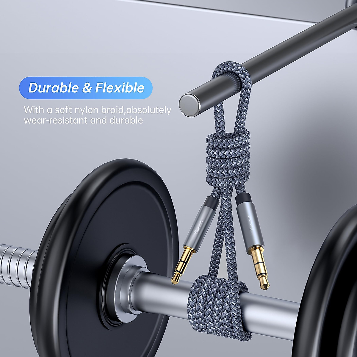 Ruaeoda Aux Cord 6ft,3.5mm Audio Cable Male to Male Stereo Hi-Fi Sound Nylon Braided aux to aux 1/8 Cable for Headphones Car Home Stereos Speakers Tablets