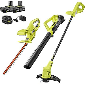 RYOBI 18V ONE+ 3-Tool Combo Kit String Trimmer. Hedge Trimmer Blower