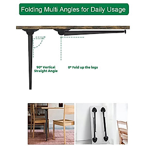 waaliji 28 inch Folding Table Legs Collapsible Metal Home DIY Furniture Legs Foldable Desk Leg with Adjustable Floor Protectors for Round or Square Table, Matte Black, Set of 4