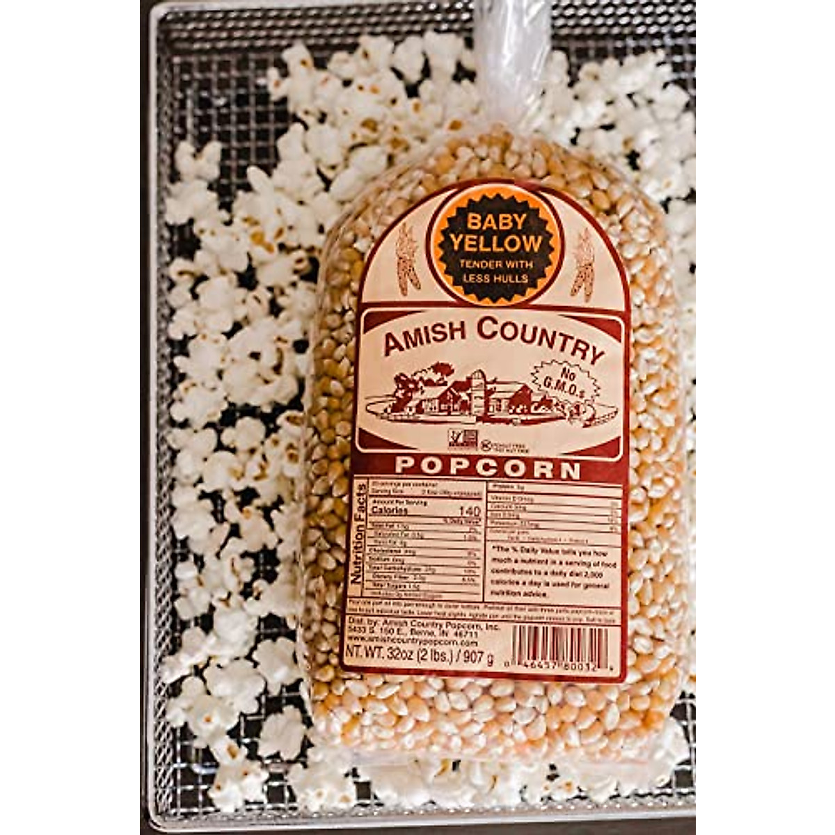 Amish Country Popcorn | 2 lb Bag | Baby Yellow Popcorn Kernels | Old Fashioned, Non-GMO and Gluten Free (Baby Yellow - 2 lb Bag)