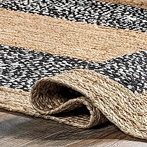 nuLOOM Lesha Natural Fiber Area Rug, 6' Round, Black