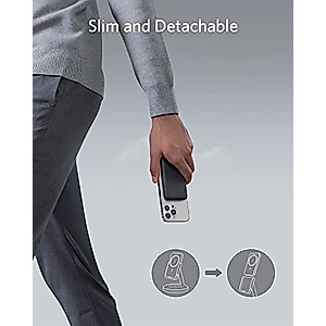 Anker Magnetic Wireless Charger, 633 MagGo 2-in-1 Wireless Charging Station, Detachable Portable Charger, Only for iPhone 14/14 Pro/14 Pro Max/13/13 Pro Max and AirPods Pro (Interstellar Gray)