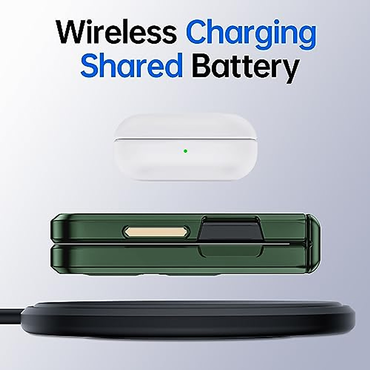 Vizvera for Samsung Galaxy Z Flip 5 Case with Hinge Protection, Flip z 5 Case Built-in Screen Protection HD Clearly Full Body- Silicone All-Inclusive Shockproof Case for Galaxy z flip 5 (2023)-Green