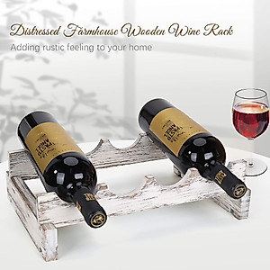 CuffUp Wine Rack, Wine Bottle Holder for Countertop, Rustic Farmhouse Wine Bottle Rack for Kitchen Counter