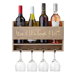 Noble Nest Wine Rack Wall Mounted | Wine Glass Rack | Wine Glass Holder Birthday Gifts for Her | Gifts for Mom | Gift for Wine Lovers | Farmhouse Wall Decor | Hanging Wine Rack