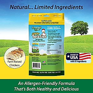Emerald Pet Twizzies Rawhide Free 100% Digestible Natural Dog Lasting Chew Treats, Made in USA, Size 9 Chicky Chicken Multipack