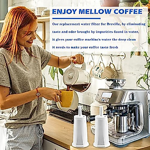 Replacement Filter for Breville Barista Express Barista Pro Barista Touch Oracle Touch Claro Swiss, 4 Pack Breville Espresso Machine Water Filter, Compatible with Breville BES880 BES878 BES990 BES980