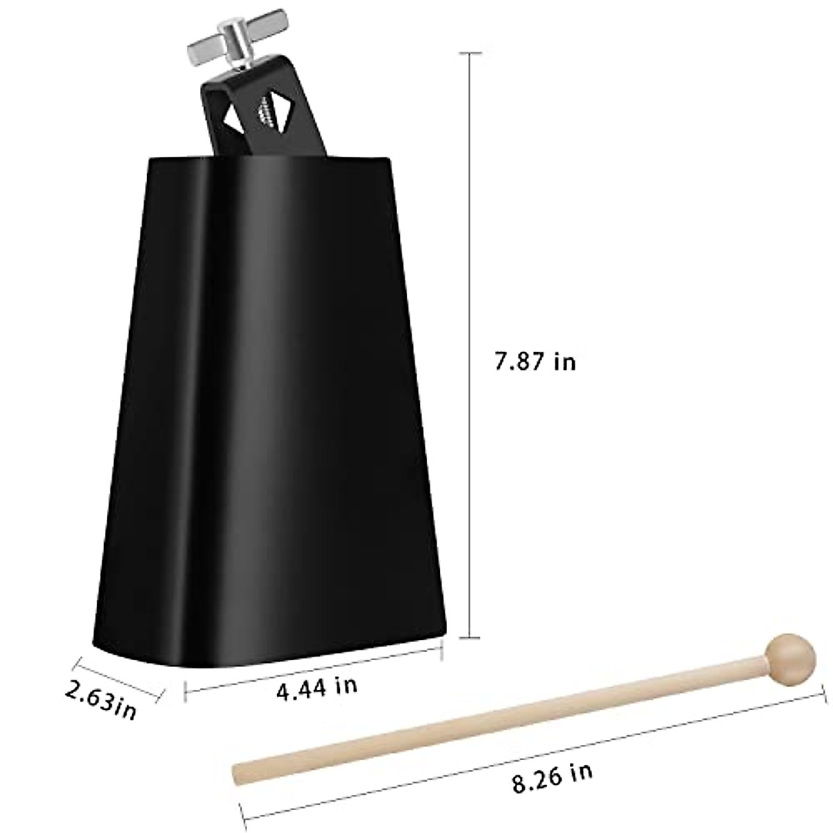 Eastrock 6 inch Metal Steel Cow Bells Noise Makers Hand Percussion Cowbell with Stick for Drum Set