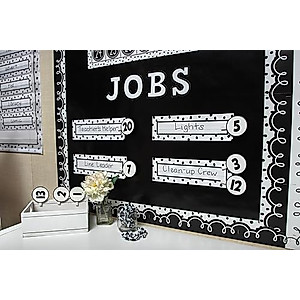 Teacher Created Resources Black Painted Dots on White Straight Rolled Border Trim (TCR8910)