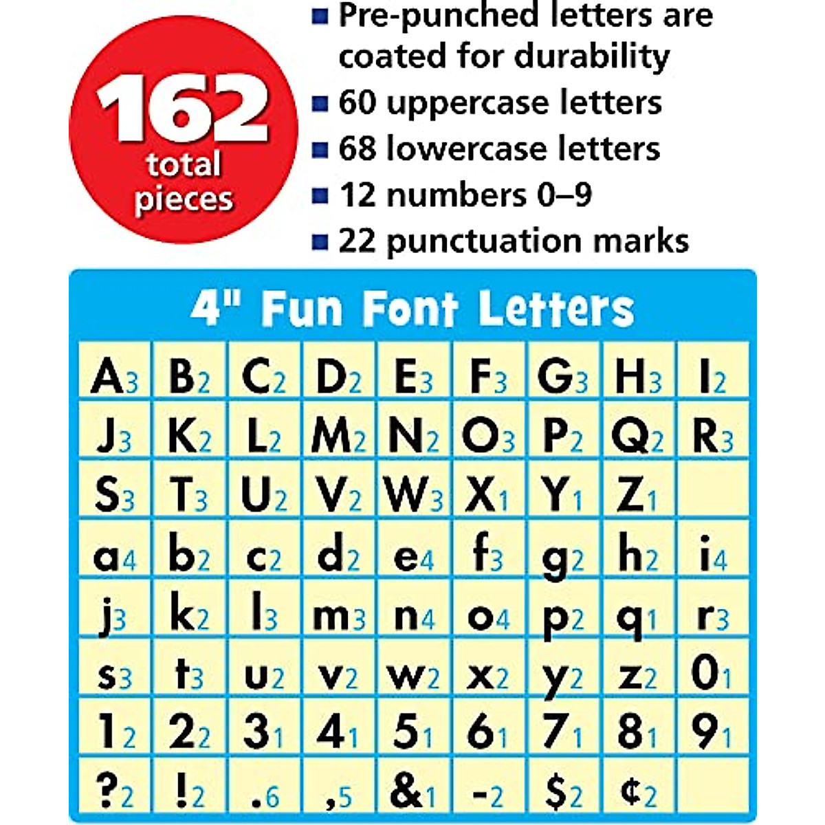 Teacher Created Resources Multi Bright Stitch Fun Font 4" Letters (TCR77177)