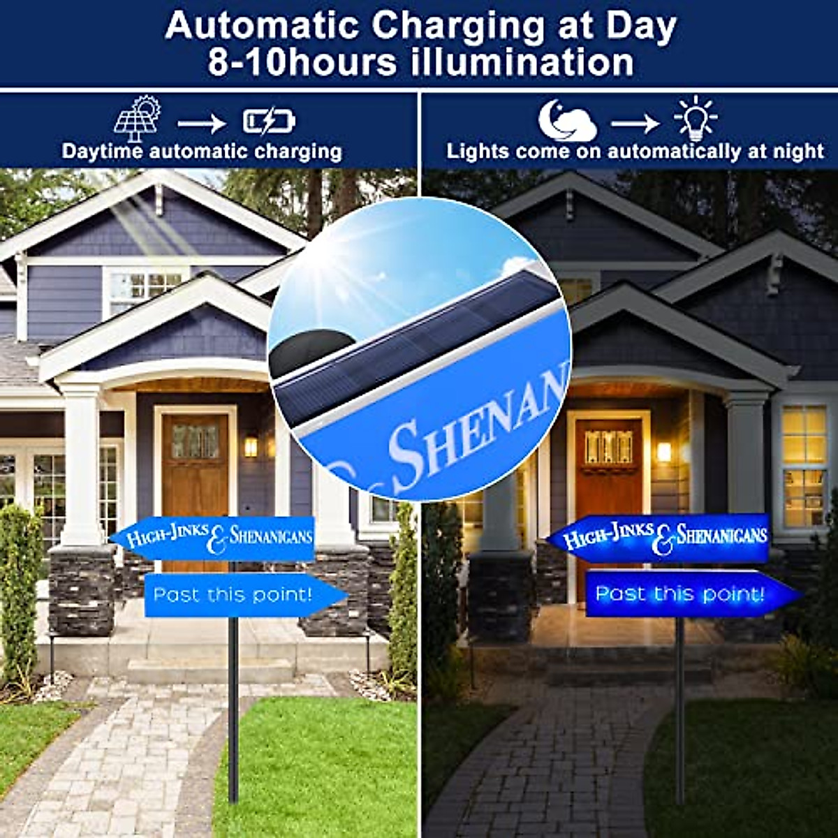 Solar Yard Sign Pathways Lights Outdoor- 32LED Lights Garden Pathway Lights Waterproof Solar Light Sign for Patio, Yard, Garden, Lawn Decoration