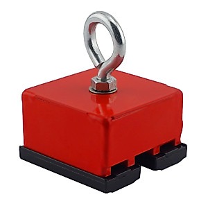 Master Magnetics Strong Retrieving Magnet with Eyebolt and Nut, Fishing Magnet with Magnetic Shields, 07541
