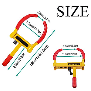 Wheel Lock Clamp Boot Tire, Wheel Clamp Lock Anti-Theft Trailer, Wheel Lock Clamp Boot Claw Stabilizer Anti Theft- Wheel Chock Lock Adjustable for Car Trailer RV Boat Auto Golf Carts，2 Packs