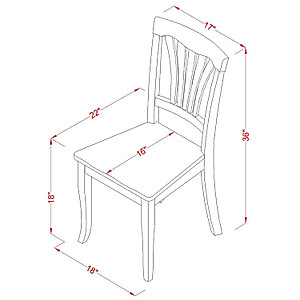 East West Furniture DLAV5-OAK-W 5 Piece Dining Room Furniture Set Includes a Round Kitchen Table with Dropleaf and 4 Dining Chairs, 42x42 Inch, Oak