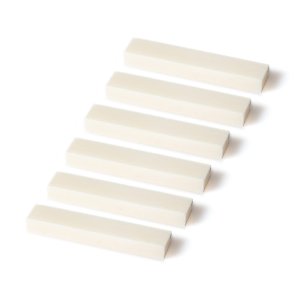 Cheerock 6Pcs Guitar Bone Nuts, Blank Guitar Bridge Saddle and Nut, Pure Bone Nut for Electric Bass Acoustic Classical Guitar Mandolin Banjo Ukulele DIY