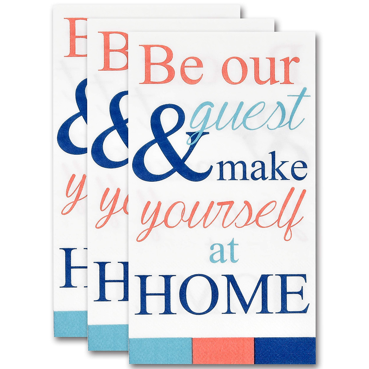 Gift Boutique 100 Friends & Family Guest, Disposable Paper Pack Be Our Guest & Make Yourself at Home Dinner Hand Napkin for Bathroom Wedding Holiday Birthday Baby Bridal Shower Decorative Towel