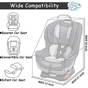 YOREPEK Universal Car Seat Travel Bag Compatible with Chicco,Evenflo,Britax Carseat,Car Seat Bag for Airplane Travel with Shoulder Straps,Airport Car Seat Bag for Kids Airplane Travel(21"x21"x32")