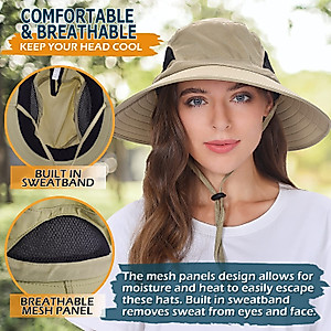 EINSKEY Unisex Sun Hat, Waterproof Wide Brim Bucket Hat Packable Boonie Hat for Fishing Hiking Gardening Safari Beach