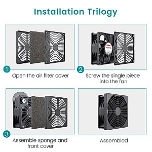 Wathai 2 Pack 120mm PC Fan Dust Filter Cover Computer Mess