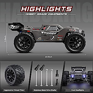 HAIBOXING 1:18 Scale RC Car 18868 36km/h High Speed 4X4 Off-Road Remote Control Truck, Waterproof Electric RC Cars All Terrain Toy Truck for Kid and Adults Two Batteries Supply 40 Mins Playtime