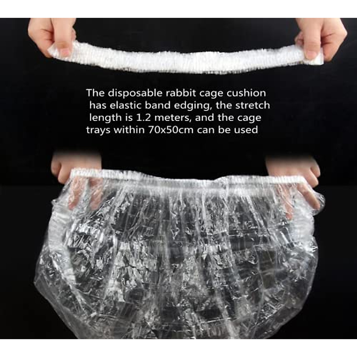 POFUIERKN 30 Pcs Disposable Rabbit Guinea Pig Cage Liners Plastic Clear Bunny Cage Liner Bag Universal Toilet Film,Small Animal Bedding, Hamster Bunny Litter Pan Bags